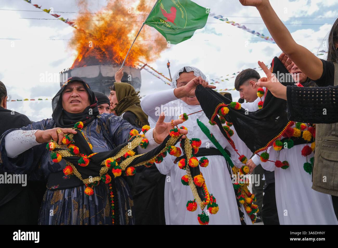 March 20, 2025, Sirnak, Cizre, Turkey: Women dressed in traditional ...