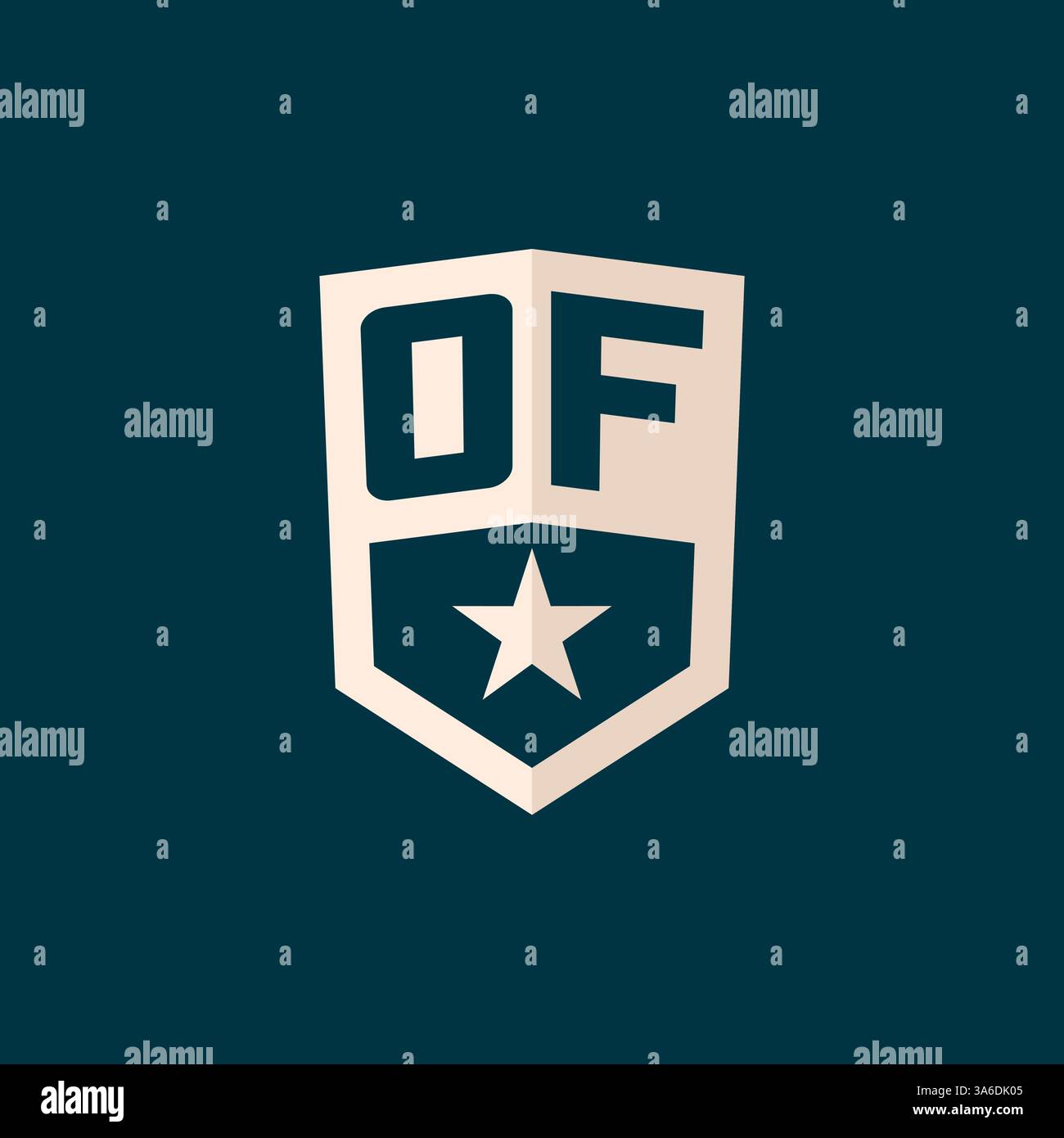 Initial OF logo star shield symbol with simple design vector graphic ...