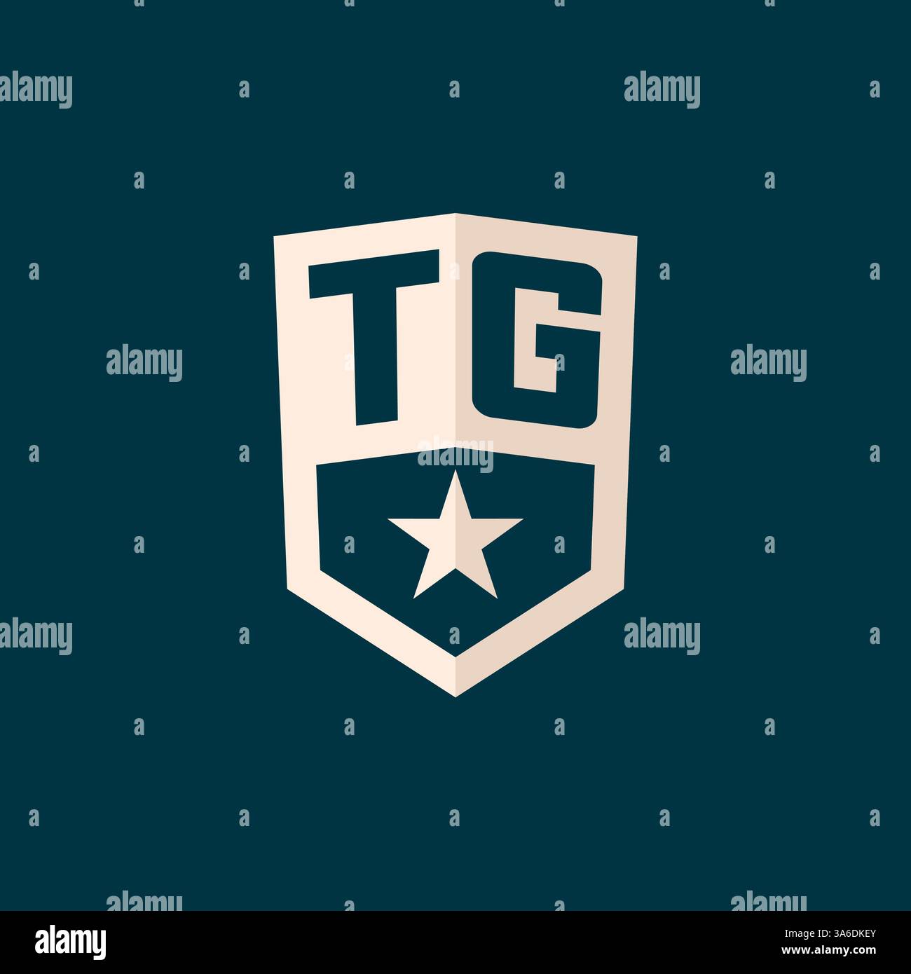 Initial TG logo star shield symbol with simple design vector graphic ...