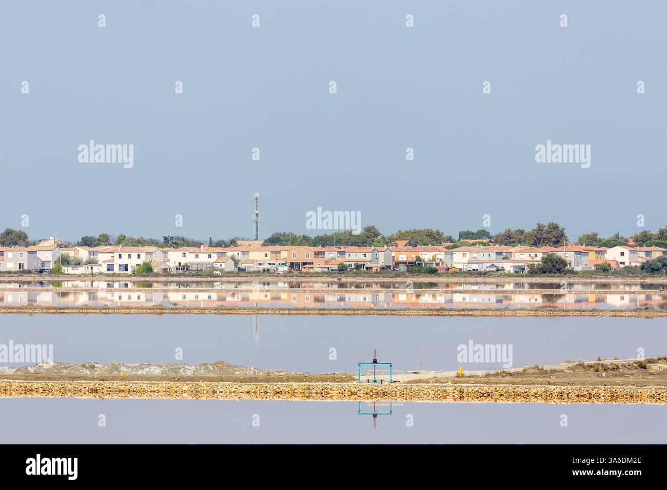 View of the town of Salin de Giraud with, in the foreground, an ...