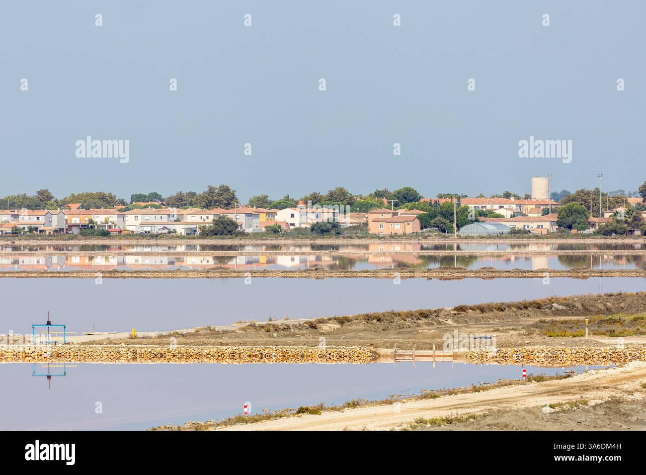 View of the town of Salin de Giraud with, in the foreground, an ...