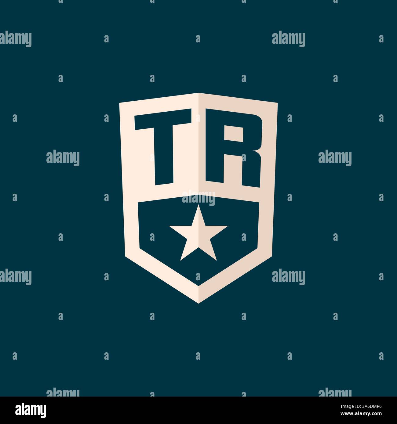 Initial TR logo star shield symbol with simple design vector graphic ...