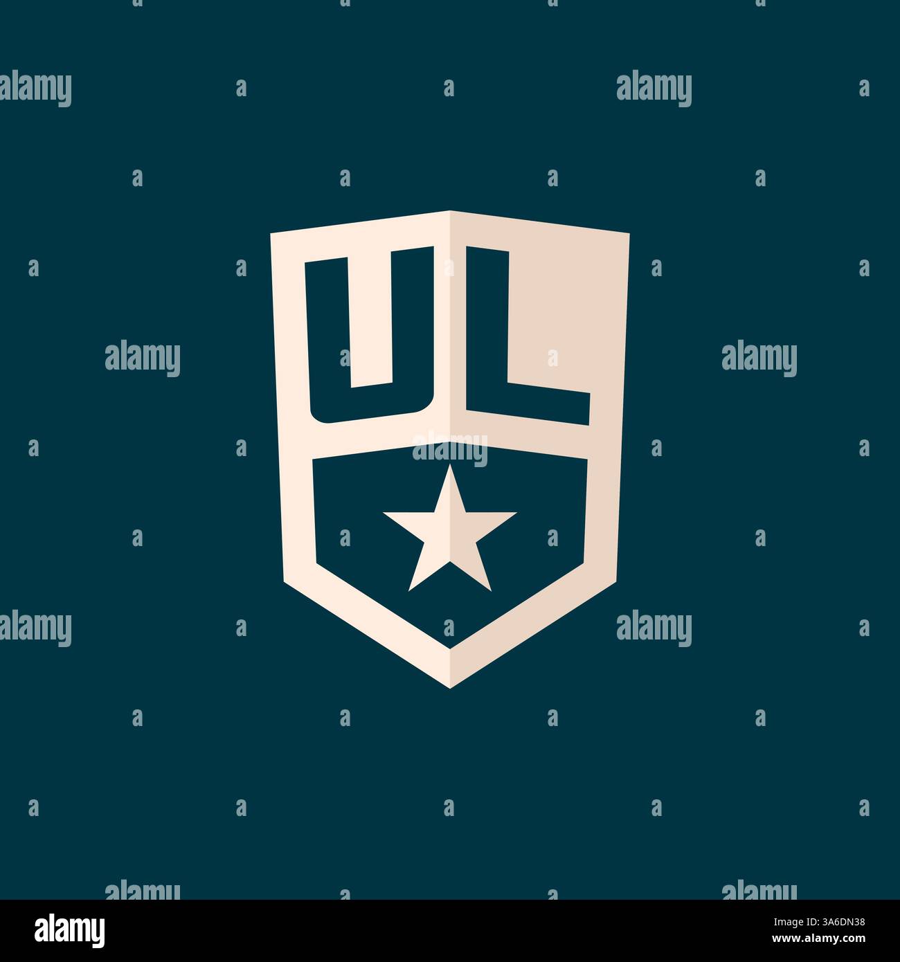 Initial UL logo star shield symbol with simple design vector graphic ...