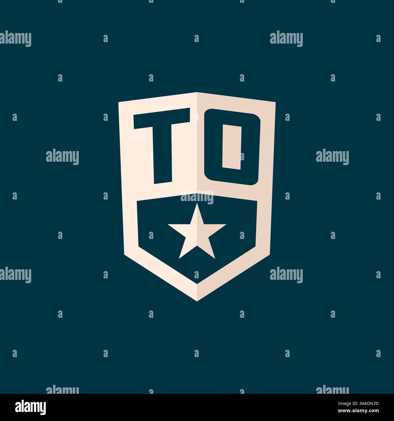 Initial TO logo star shield symbol with simple design vector graphic ...