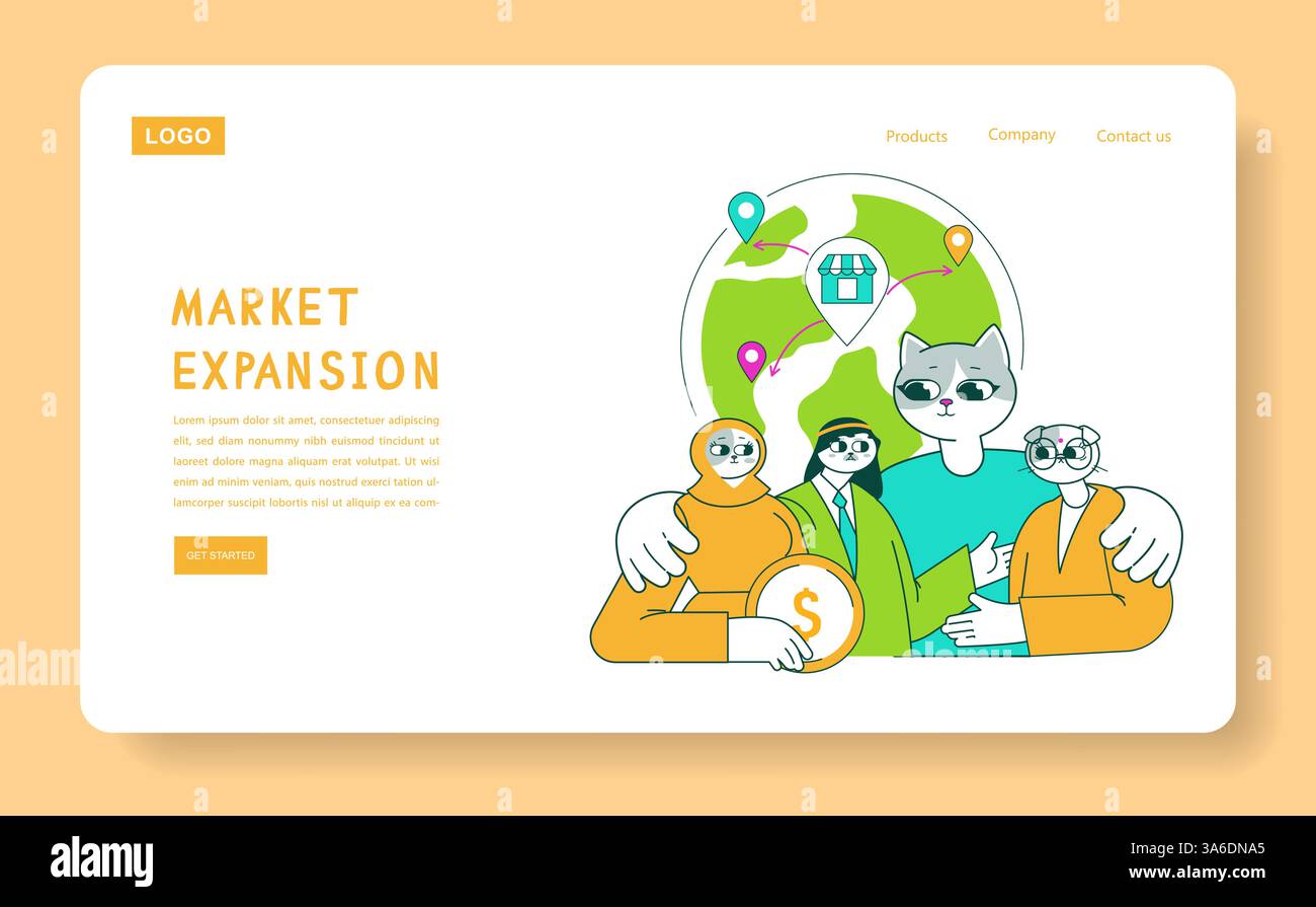 Business Cat concept. This illustration showcases a group of ...