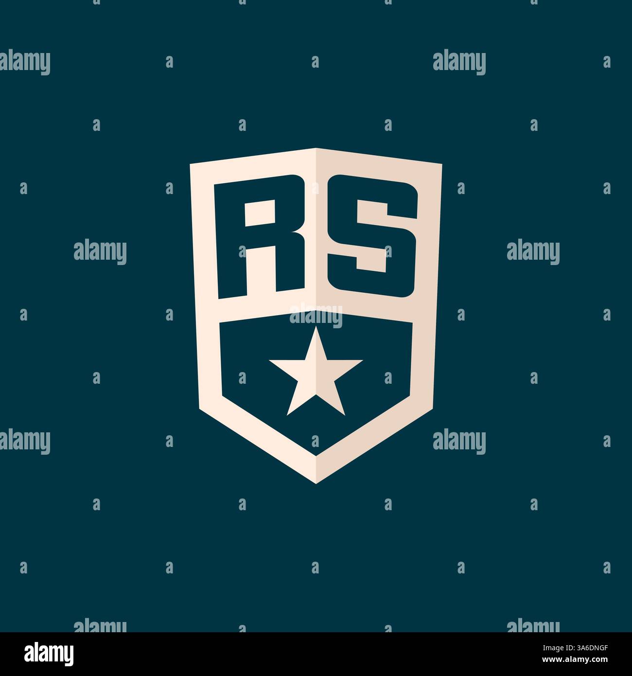Initial RS logo star shield symbol with simple design vector graphic ...