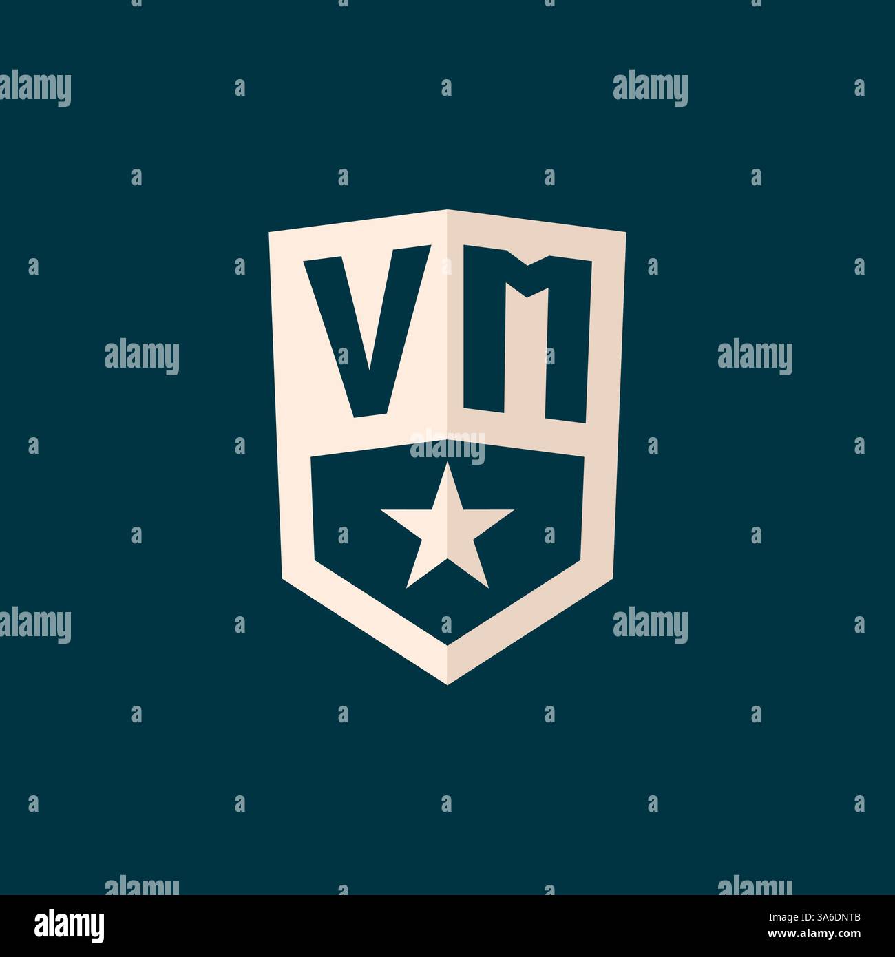 Initial VM logo star shield symbol with simple design vector graphic ...