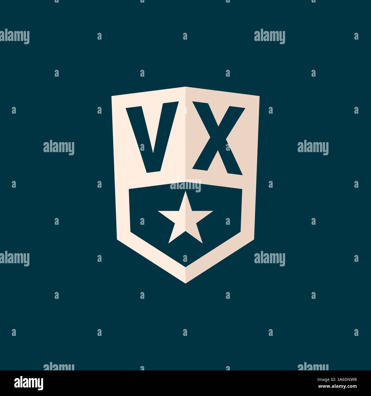Initial VX logo star shield symbol with simple design vector graphic ...