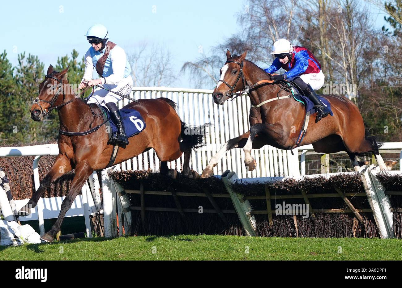 Road To Home ridden by Patrick Mullins (left) on their way to winning ...