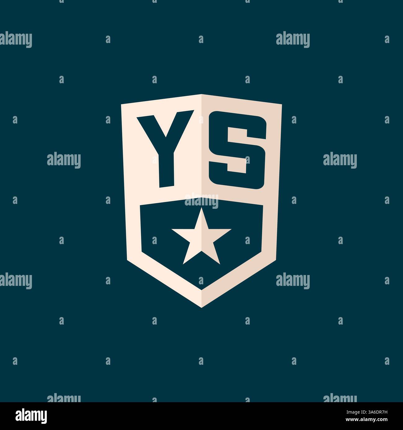 Initial YS logo star shield symbol with simple design vector graphic ...