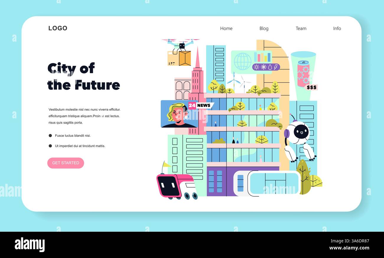 Beta Generation concept. Visual representation of a futuristic city ...