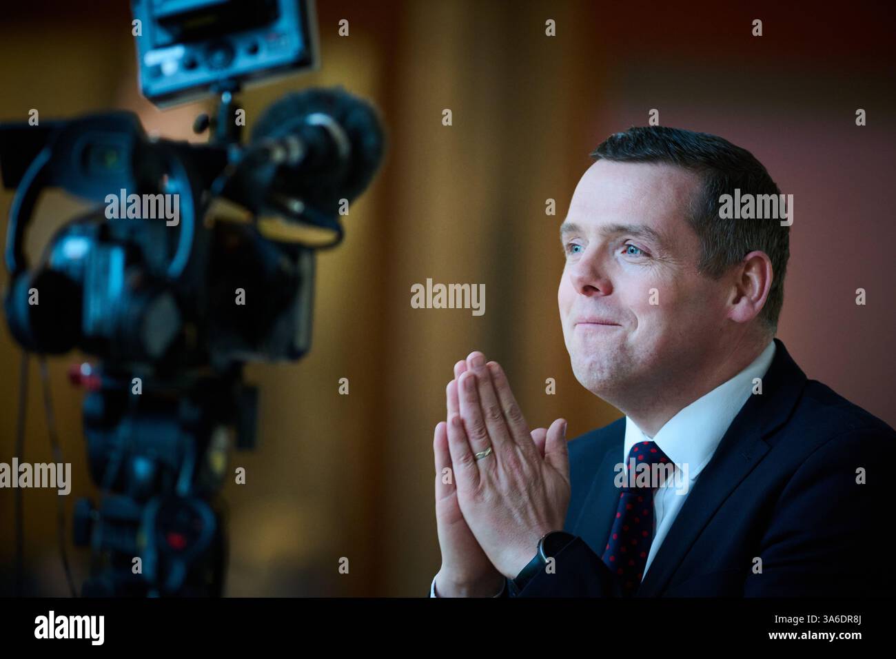 Edinburgh Scotland, UK 25 March 2025. Douglas Ross MSP at the Scottish ...