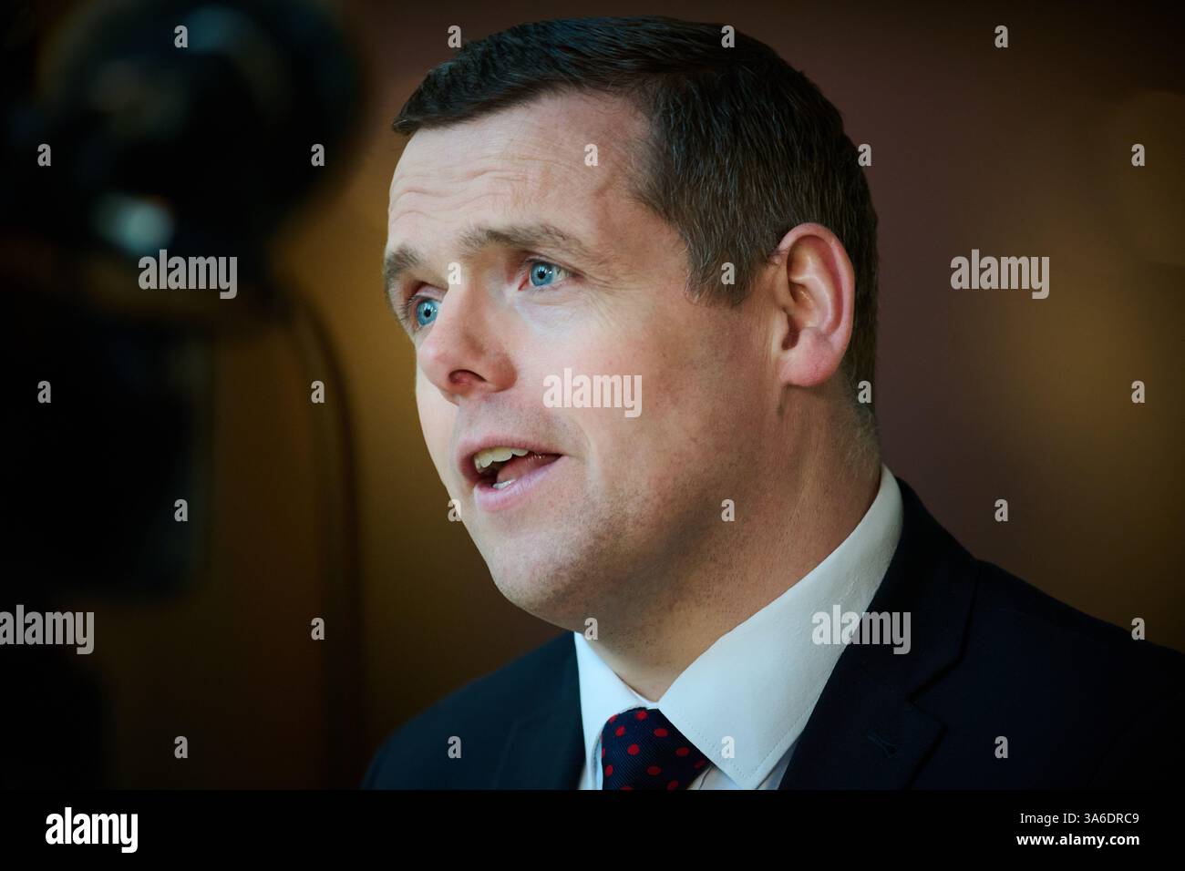 Edinburgh Scotland, UK 25 March 2025. Douglas Ross MSP at the Scottish ...