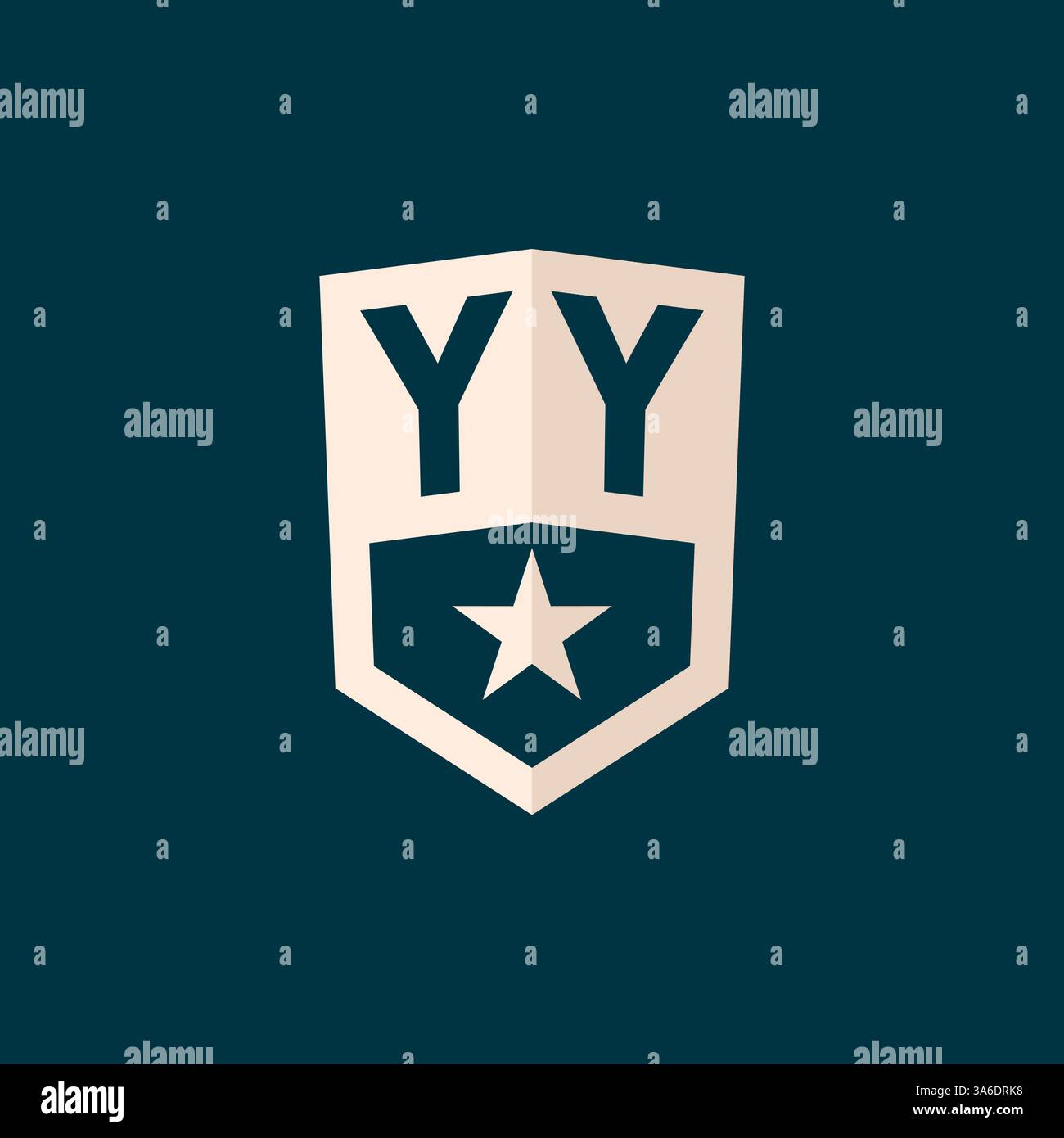 Initial YY logo star shield symbol with simple design vector graphic ...
