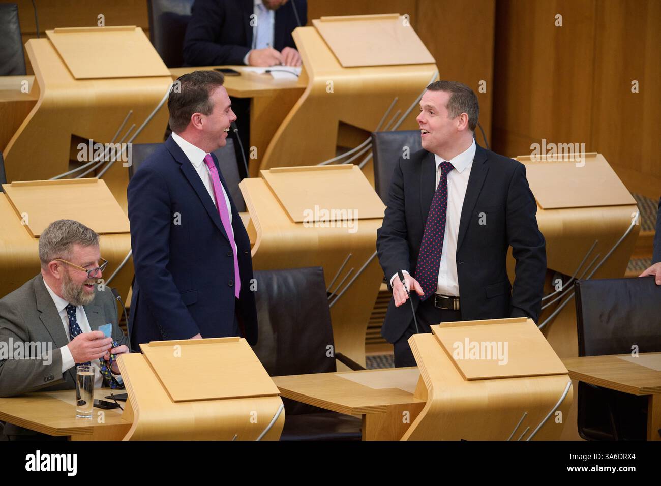Edinburgh Scotland, UK 25 March 2025. Douglas Ross MSP at the Scottish ...