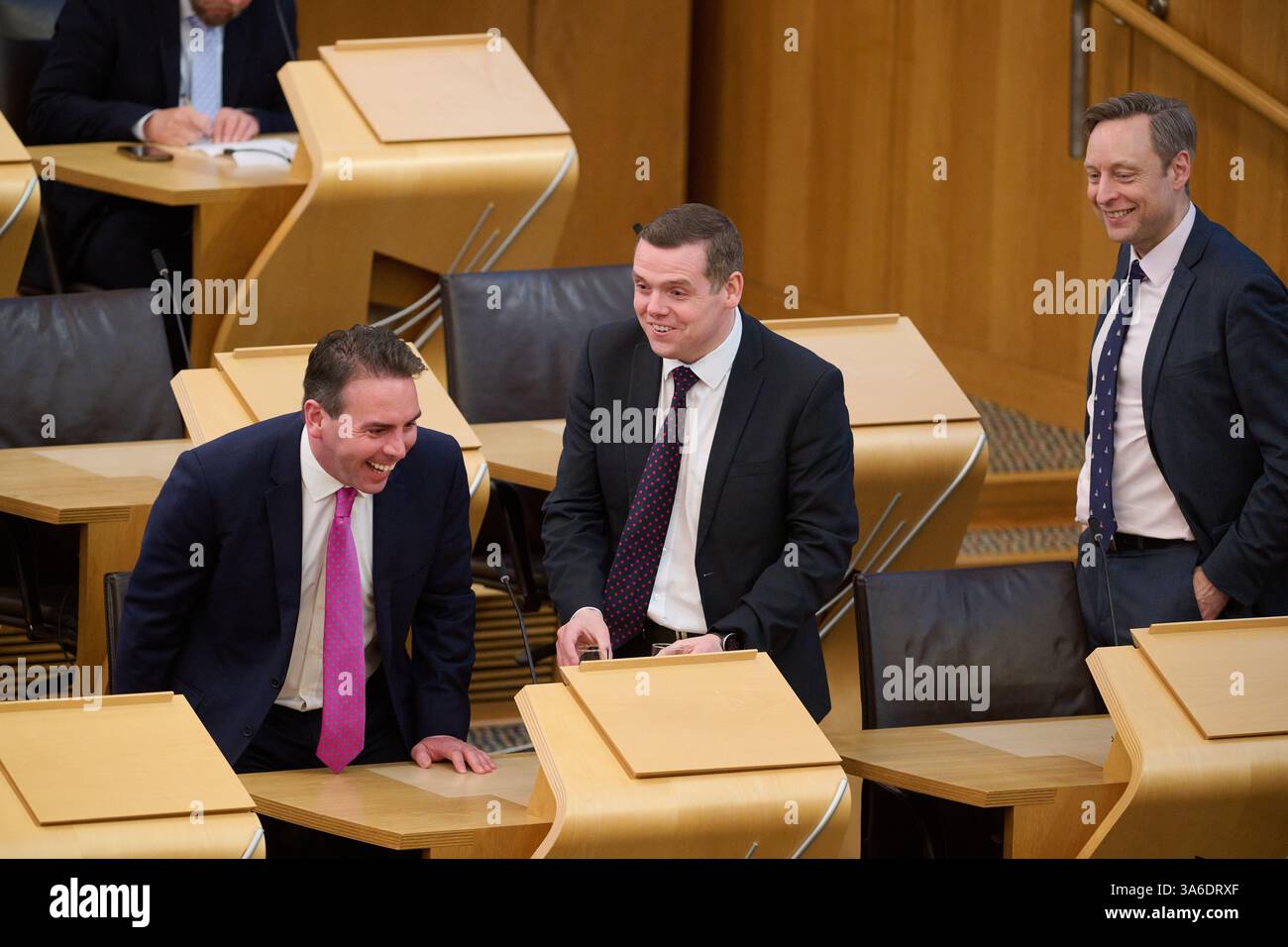 Edinburgh Scotland, UK 25 March 2025. Douglas Ross MSP at the Scottish ...