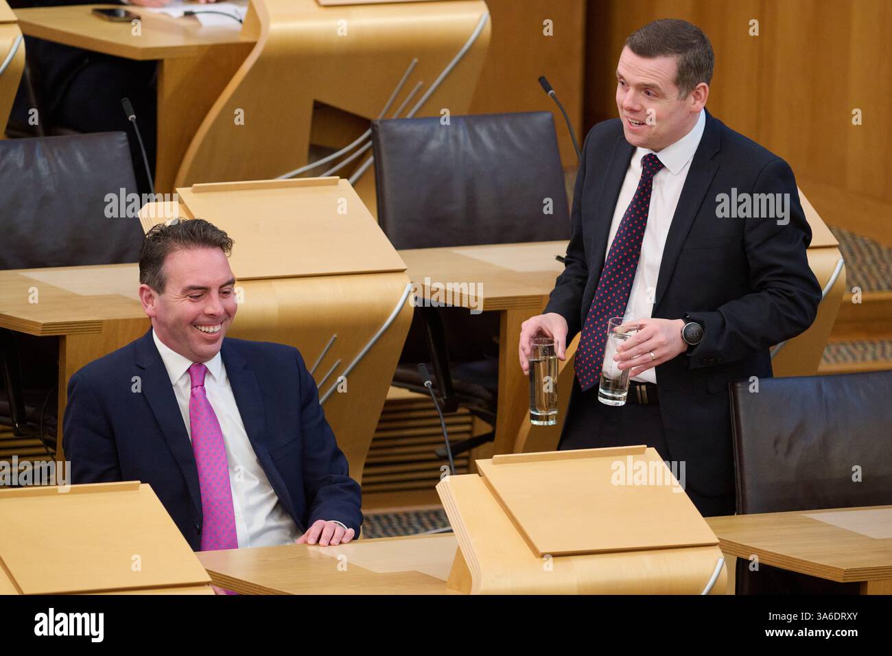 Edinburgh Scotland, UK 25 March 2025. Douglas Ross MSP at the Scottish ...