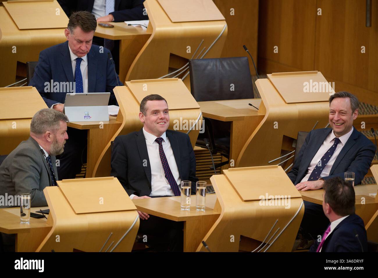 Edinburgh Scotland, UK 25 March 2025. Douglas Ross MSP at the Scottish ...