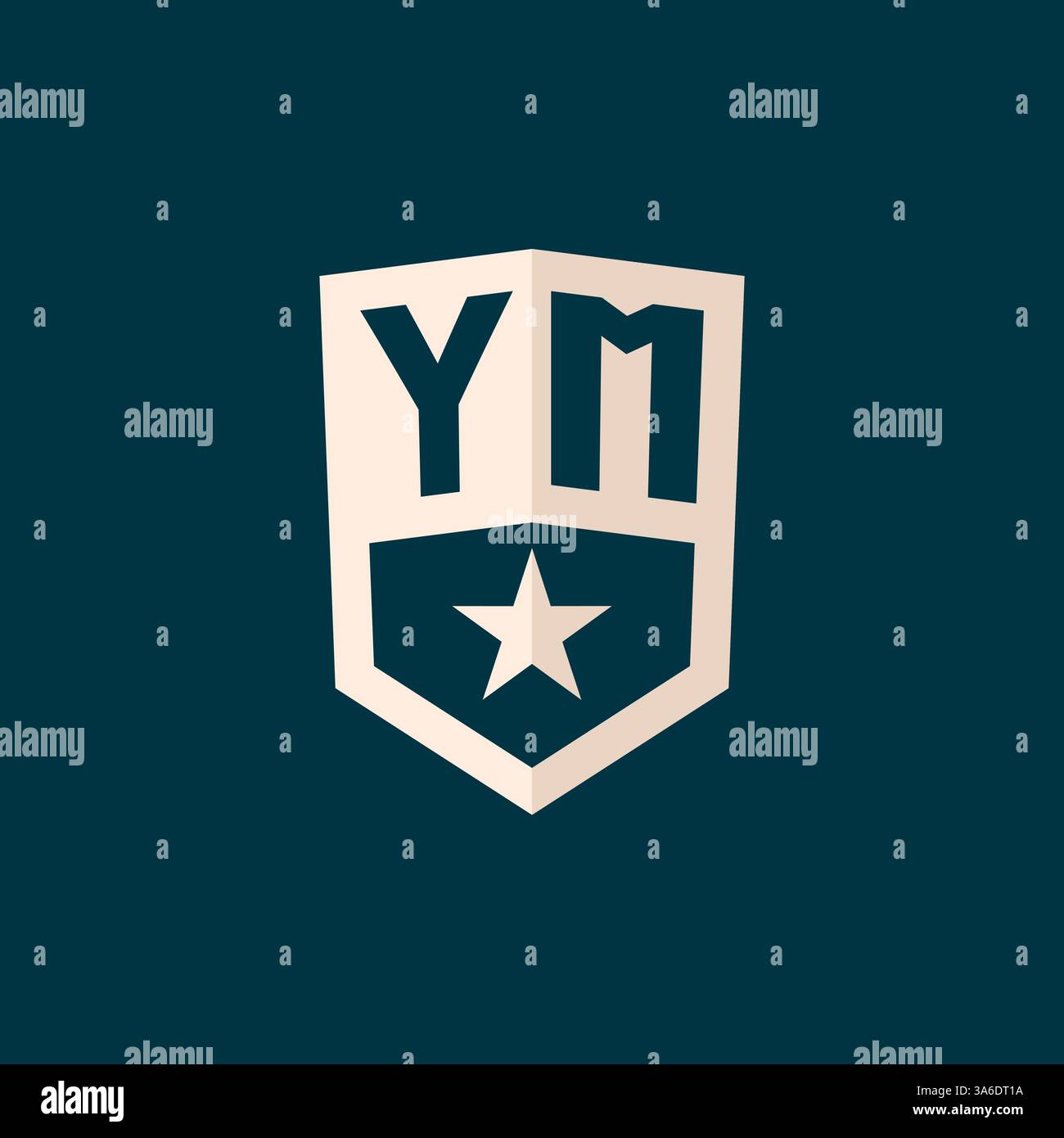 Initial YM logo star shield symbol with simple design vector graphic Stock Vector Image & Art ...