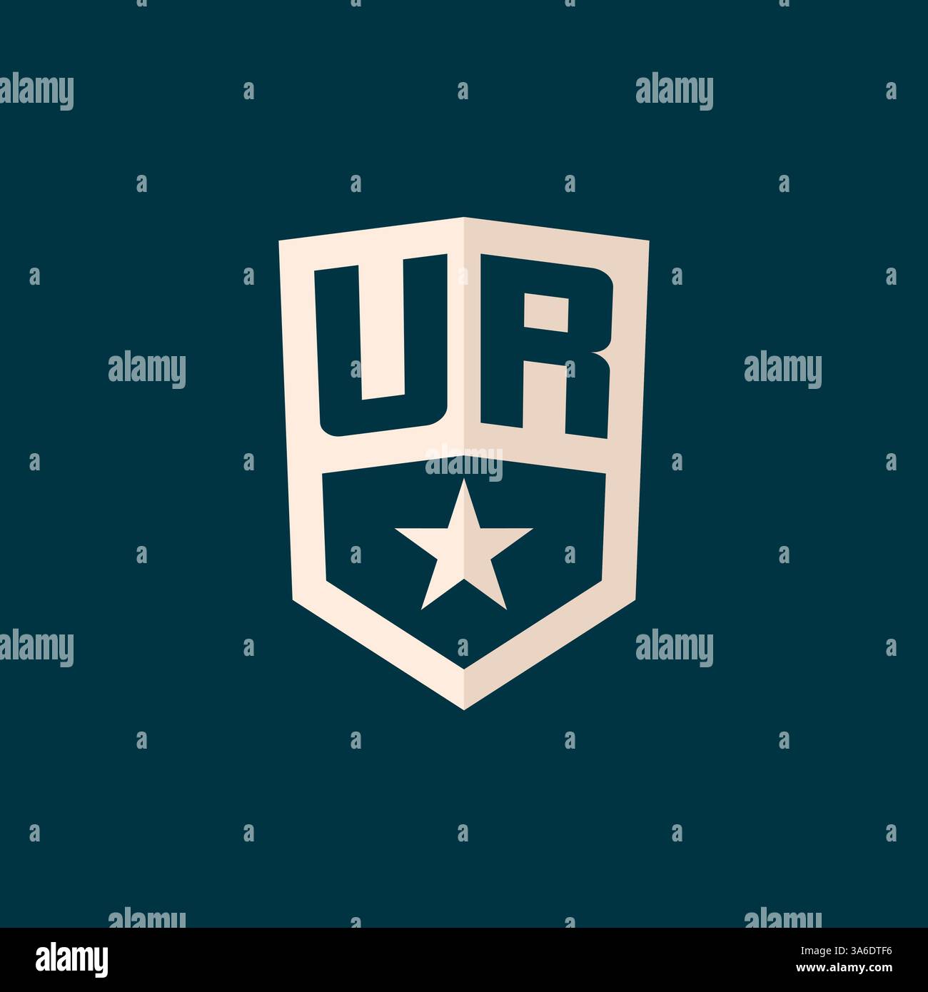 Initial UR logo star shield symbol with simple design vector graphic ...