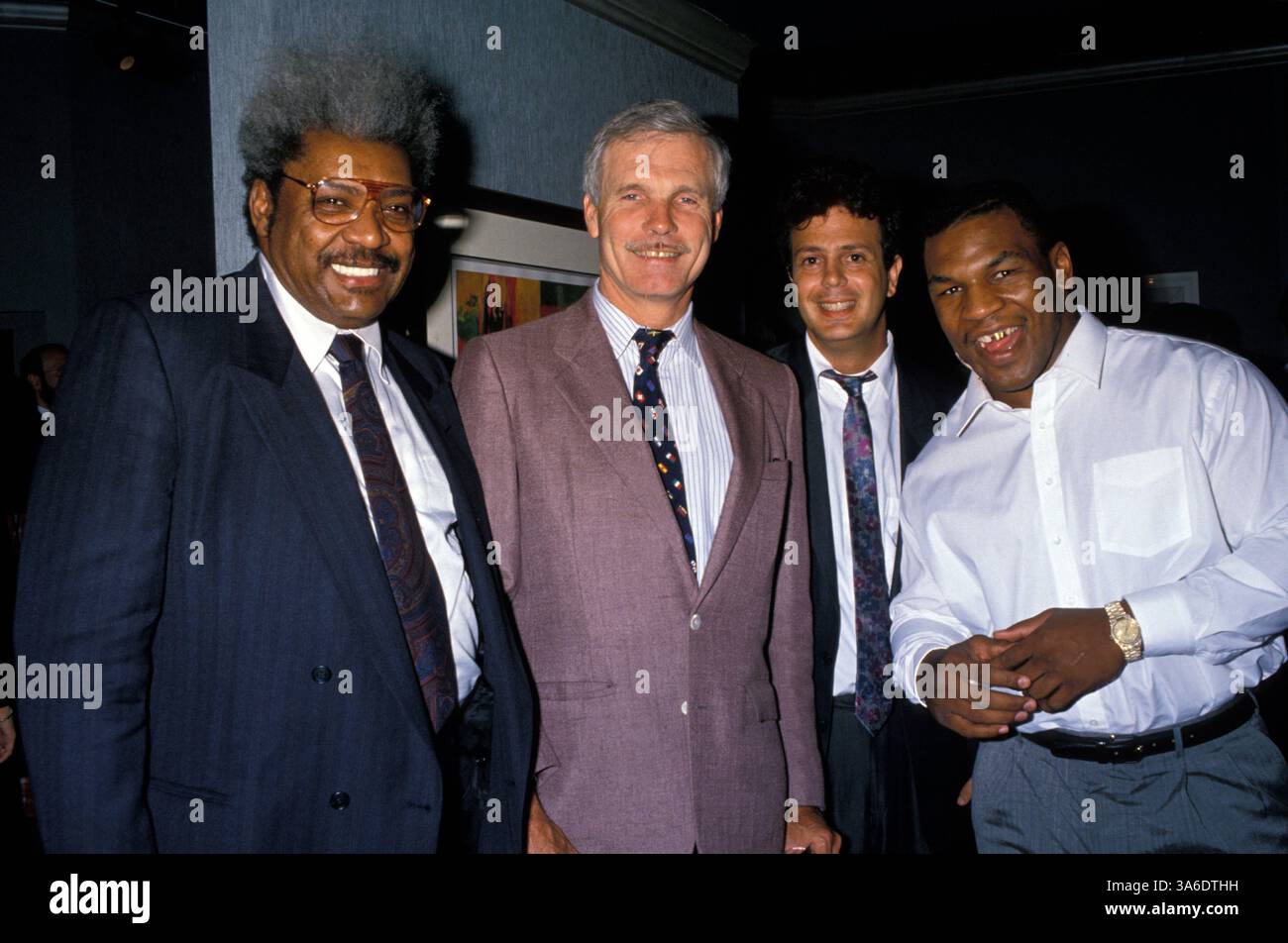 Mar 01, 1989; Los Angeles, CA, USA; MIKE TYSON (R) with DON KING, TED ...