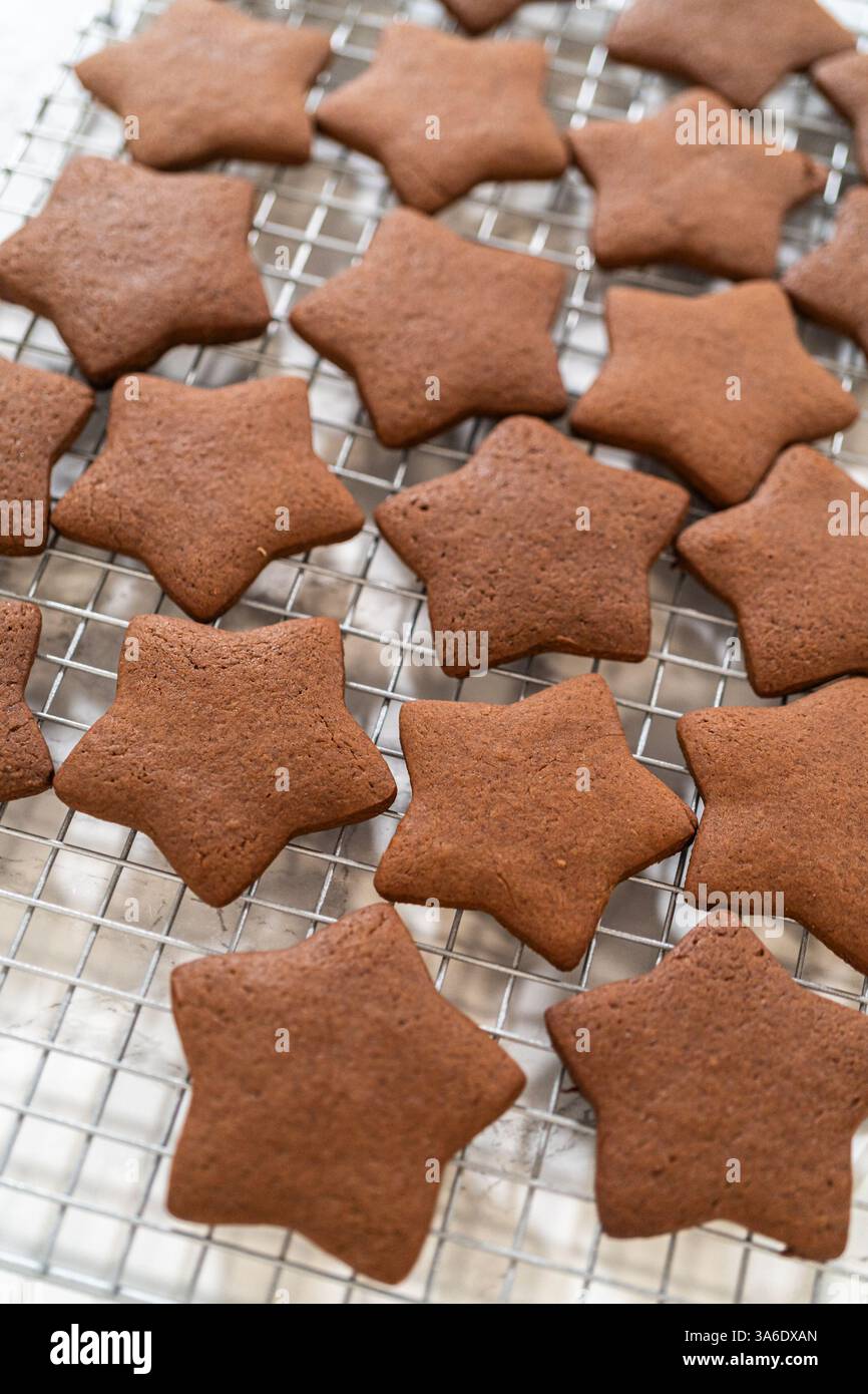 Step-by-Step Chocolate Gingerbread Cookies with Star-Shaped Cutouts ...