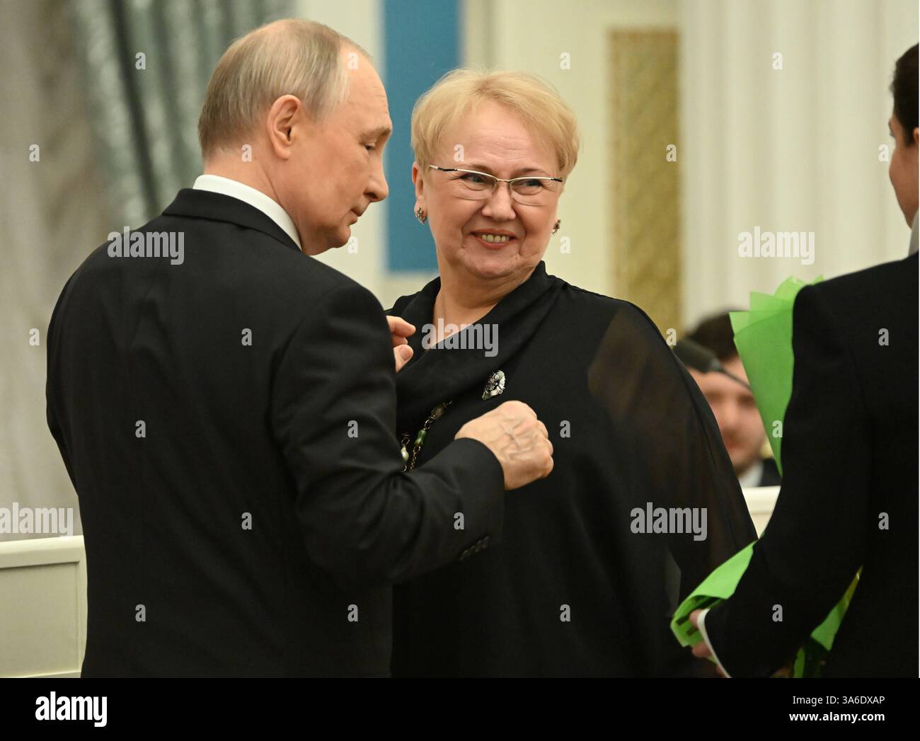 Russian President Vladimir Putin (left) and chief choreographer of the ...