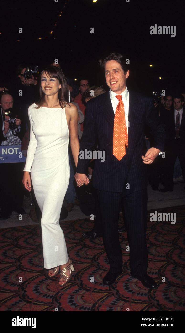 Sep 01, 1996; New York, NY, USA; Actors HUGH GRANT & ELIZABETH HURLEY ...