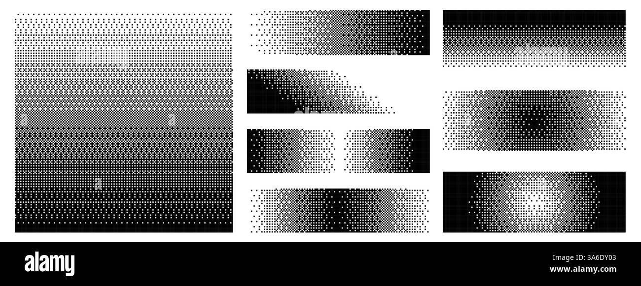 Set Bitmap Gradient Pattern Texture Abstract Background Pixel Art Stock ...