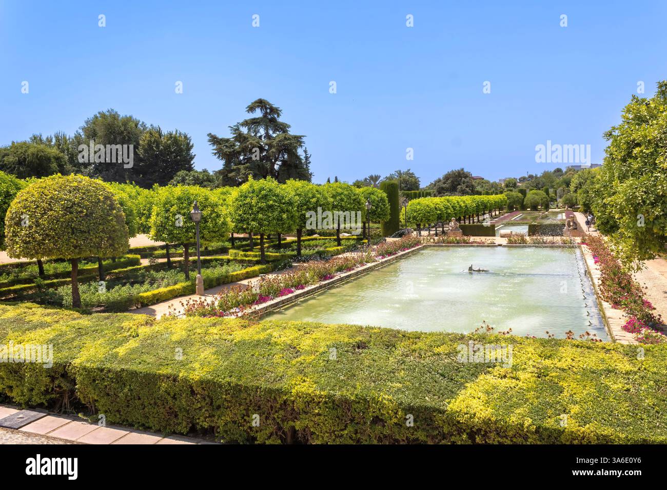 The gardens of Alcazar of the Christian Monarchs, Cordoba, Spain Stock ...