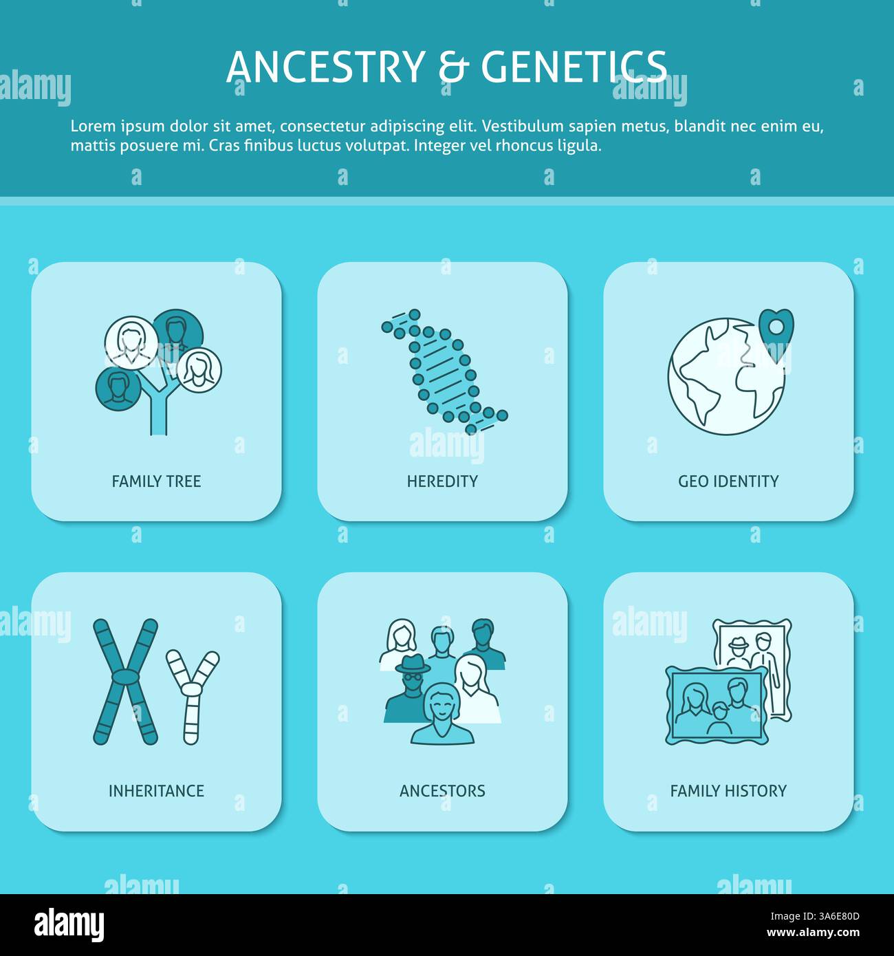 Ancestry and genetics banner template. Vector illustration Stock Vector ...