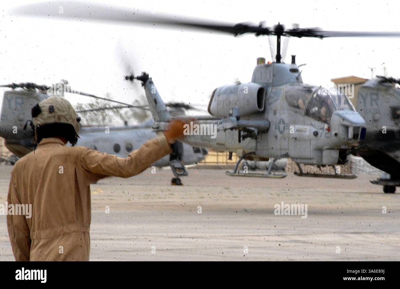 Apr 29, 2004; Camp Taqaddum, Iraq; A Marine with Marine Light Attack ...