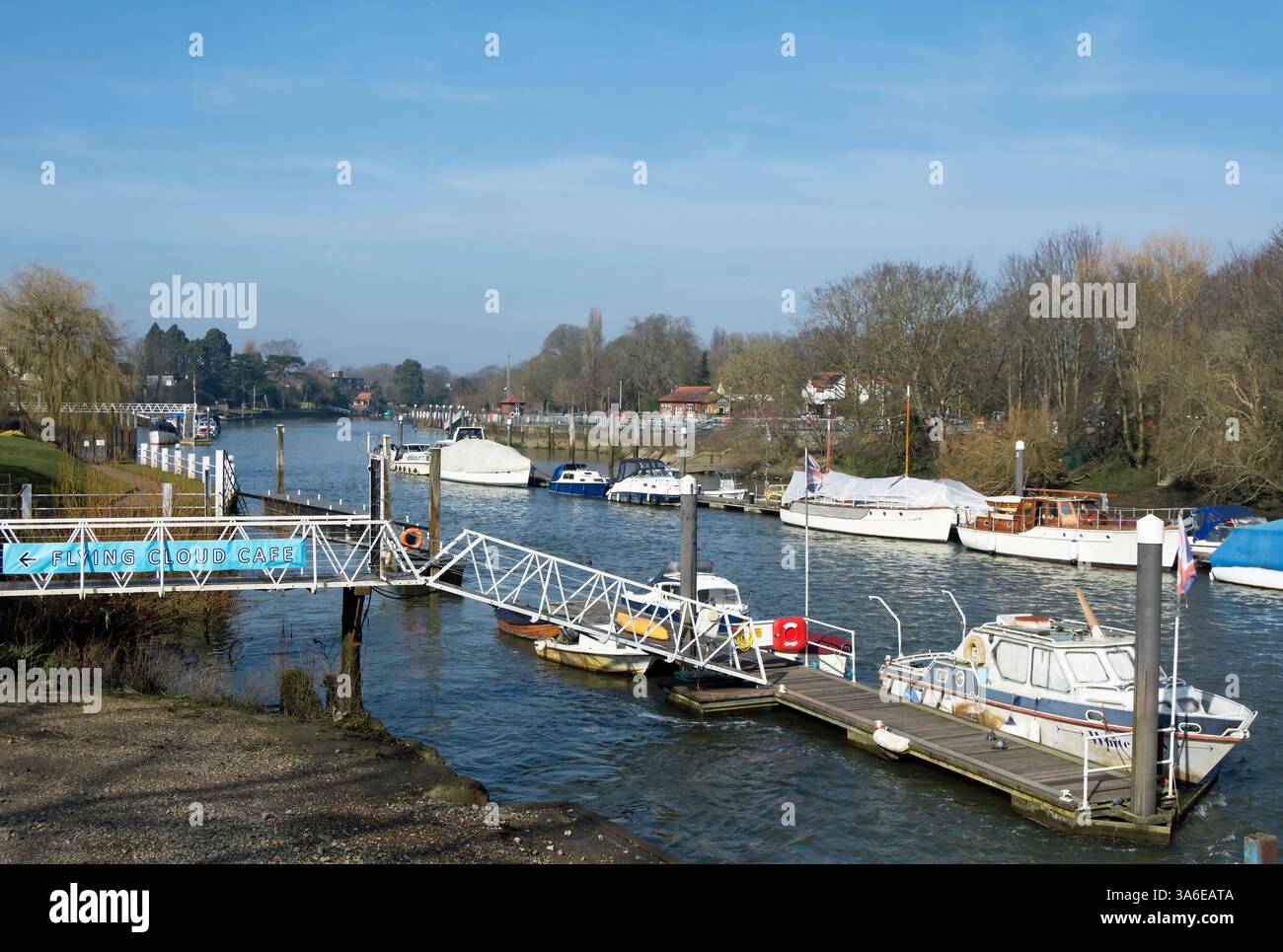 teddington harbour, on the river thames in teddington, middlesex ...