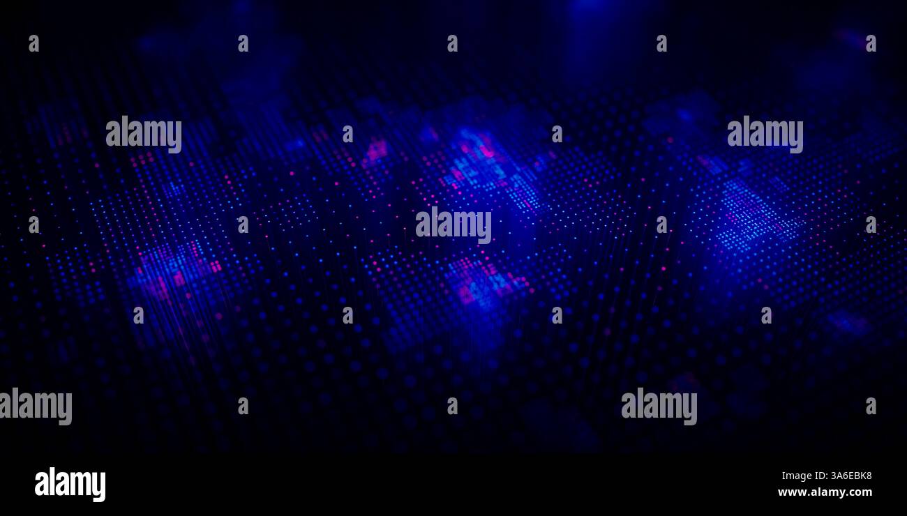 Big Data clusters complex graph. Quantum computing patterns. Cyber space of AI technology neural ...