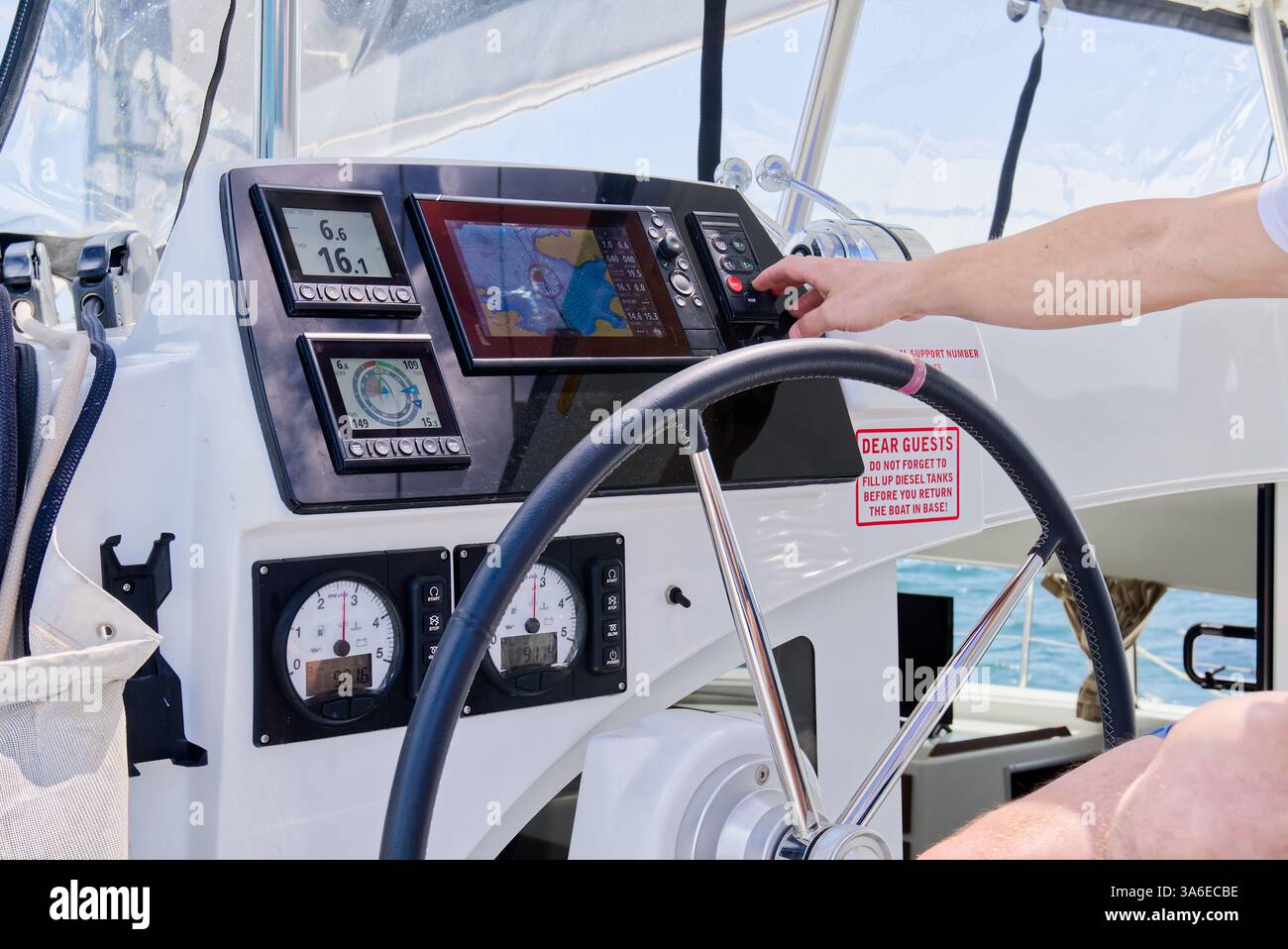 Modern Yacht Dashboard Control Panel with Navigation Features and ...