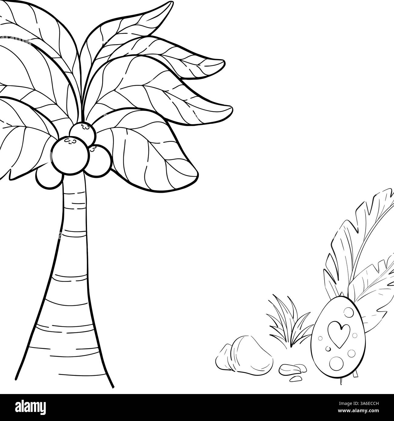 Palm Tree Leaves Coloring Pages