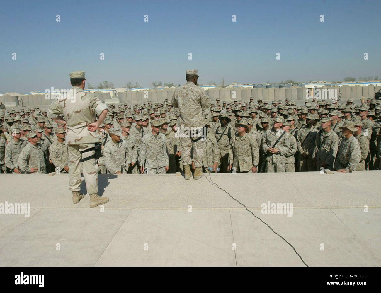 Aug 19, 2004; FOB Al Taqaddum, Iraq; The Sergeant Major of the Marine ...