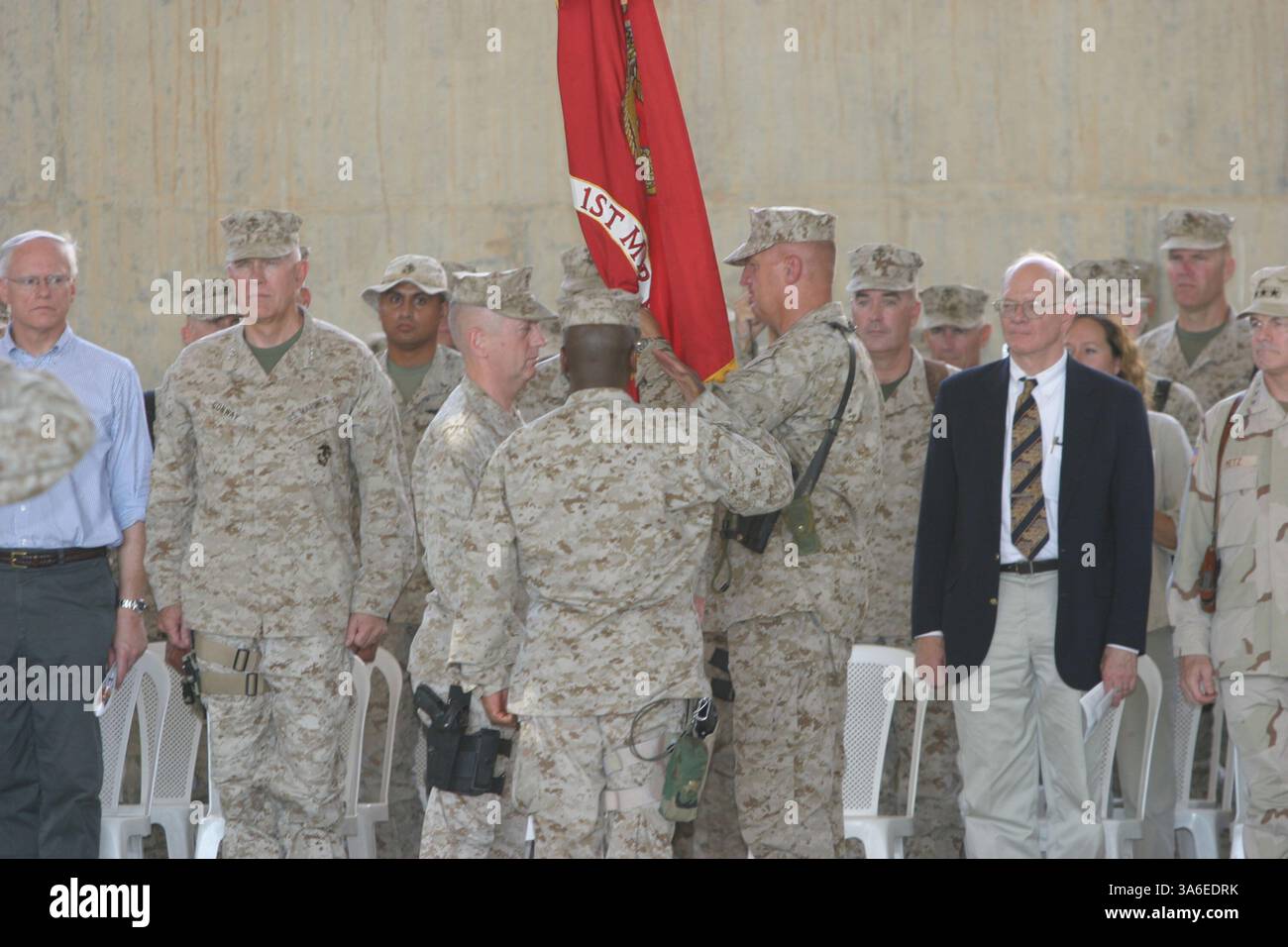 Aug 20, 2004; Al Asad, Iraq; Maj. Gen. JAMES N. MATTIS passes the ...