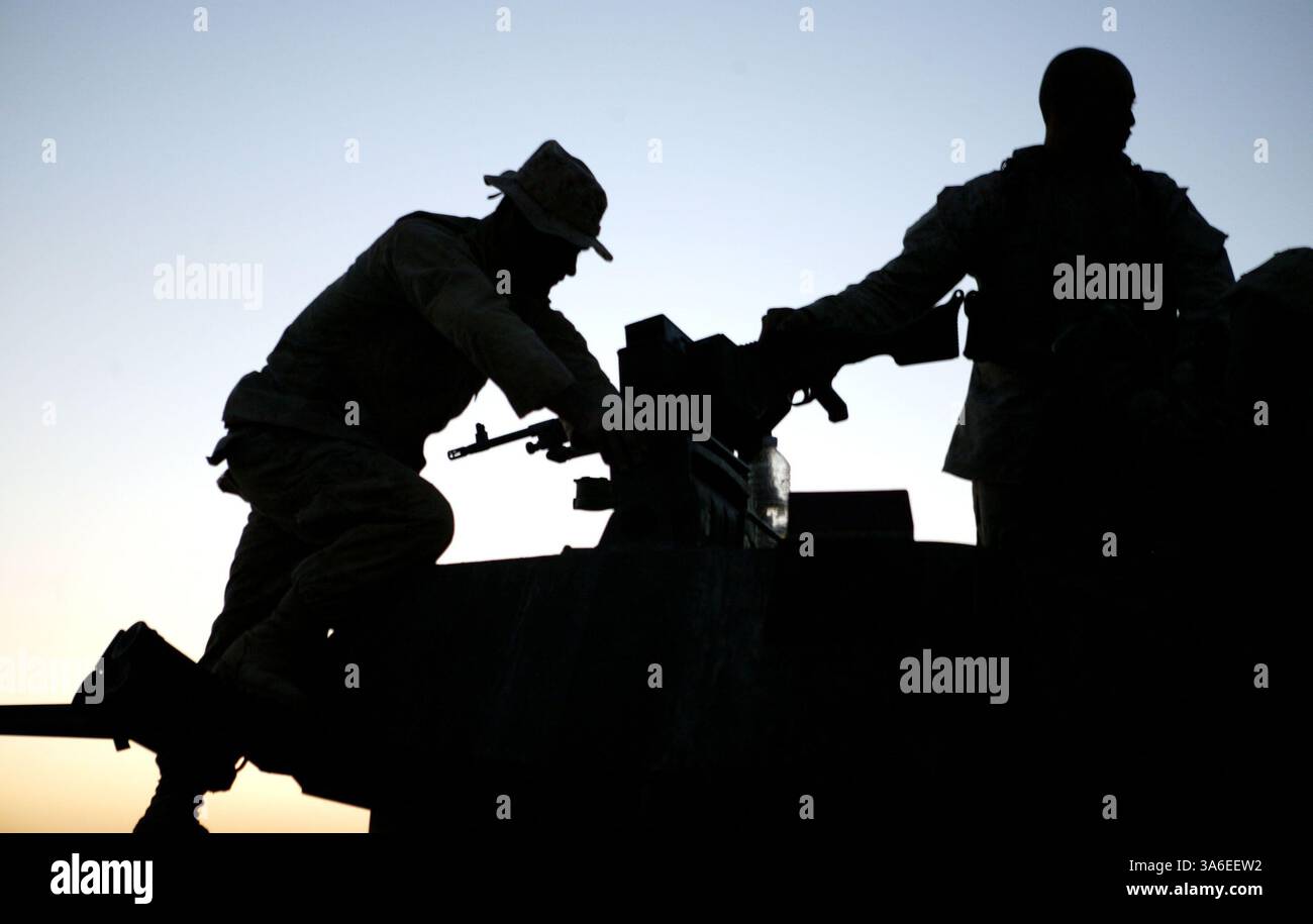 Sep 02, 2004; Northwest, Iraq; Marines with 1st Light Armored ...