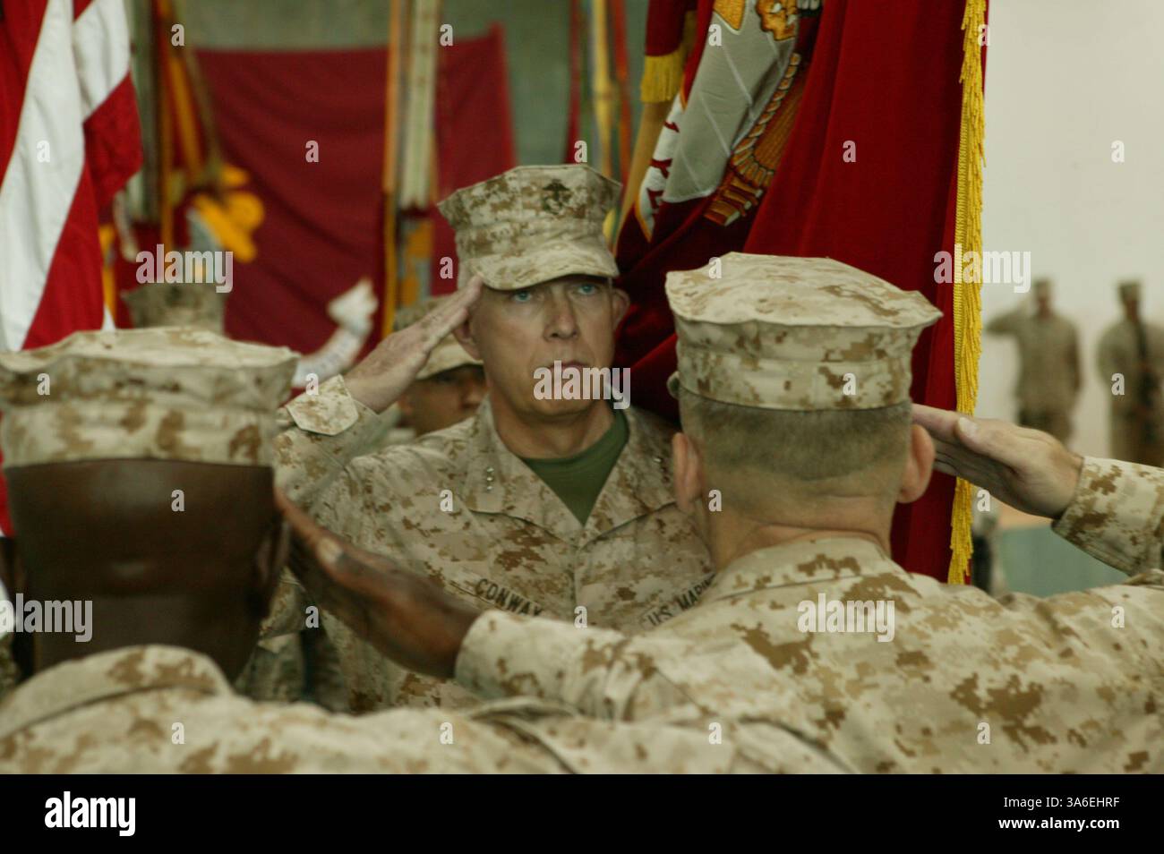 Sep 12, 2004; Camp Fallujah, Iraq; Lt. Gen. JAMES T. CONWAY recieves ...