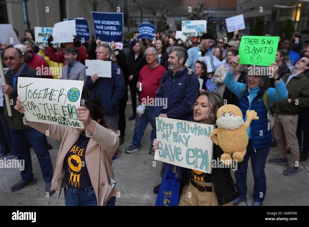 Environmental Protection Agency employees take part in a national march ...