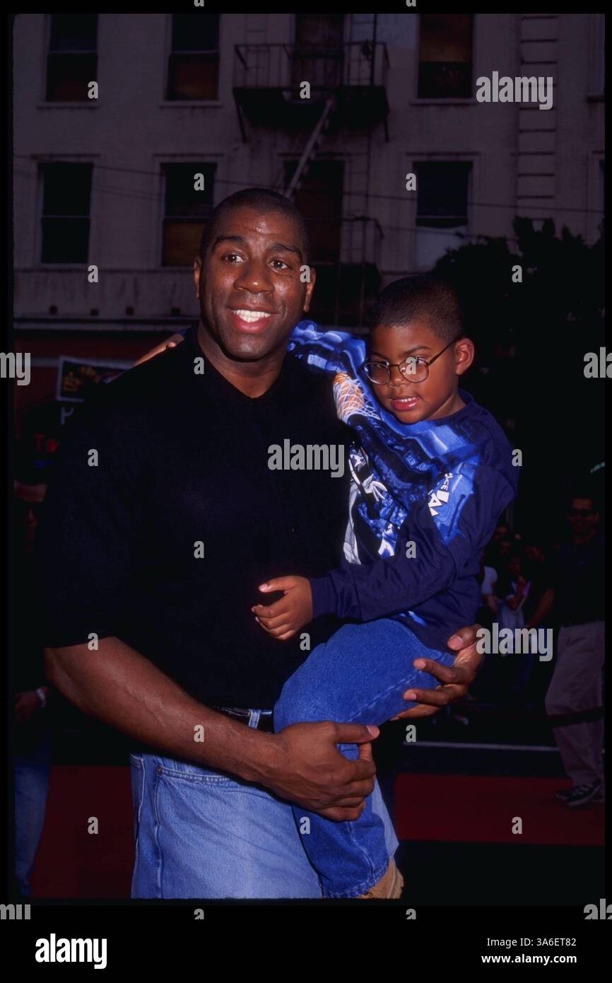 November 10, 1996; Hollywood, CA, USA; MAGIC JOHNSON and son attend the ...