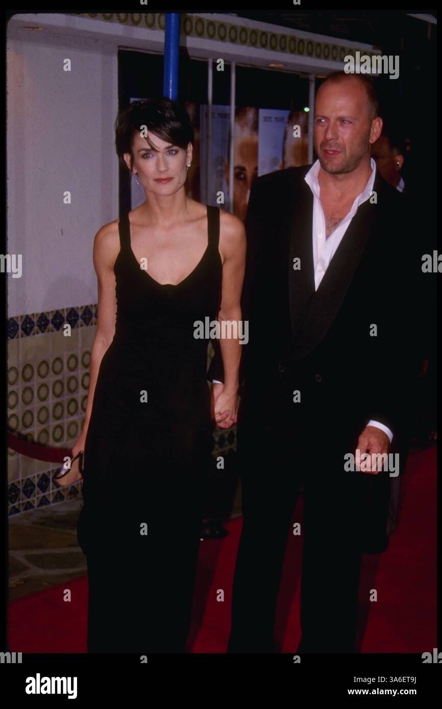 August 6, 1997; Hollywood, CA, USA; Actor BRUCE WILLIS and wife DEMI ...