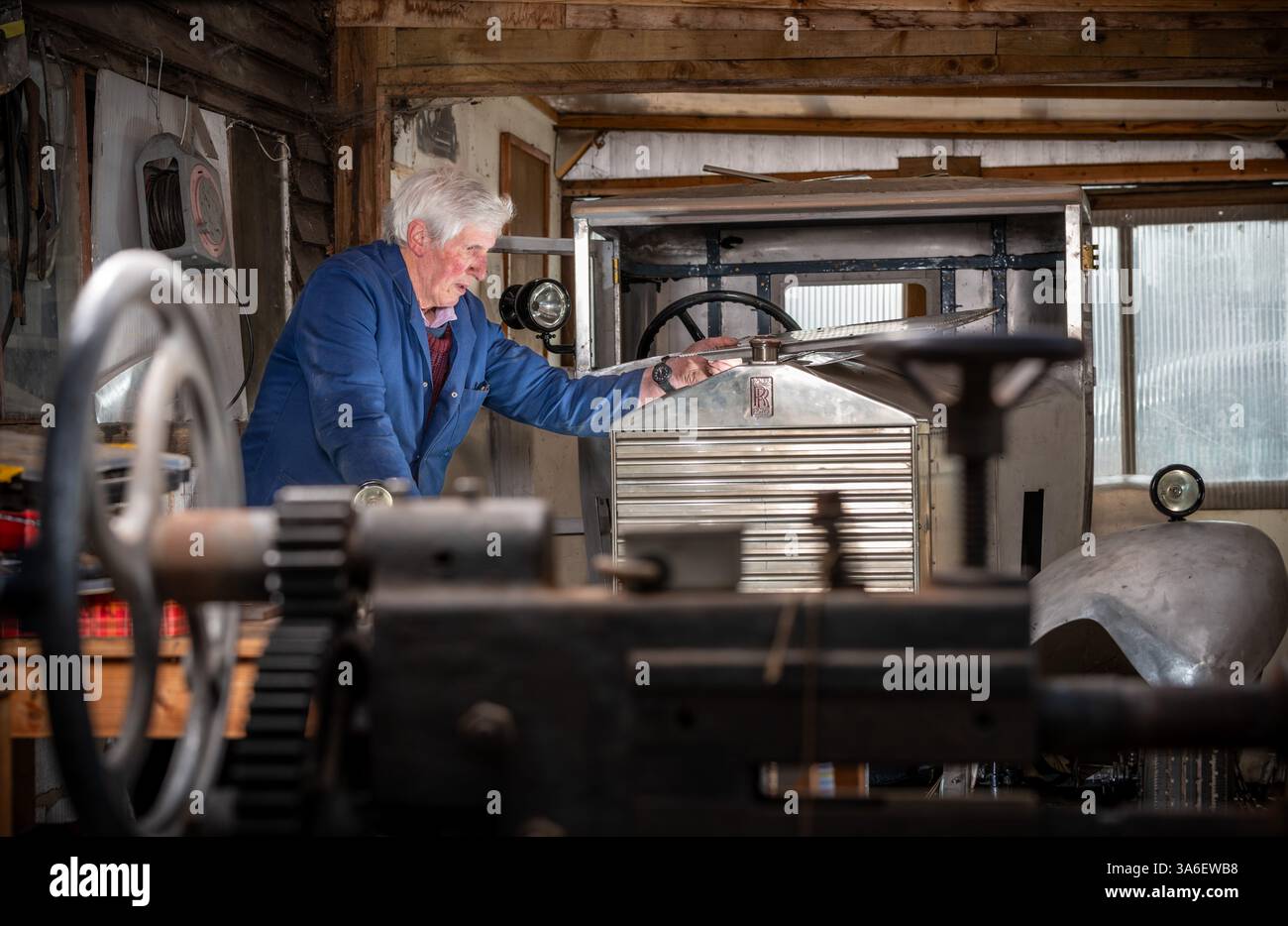 Horam, East Sussex, UK. 25th Mar, 2025. Rob Yates, 76, coachbuilder ...