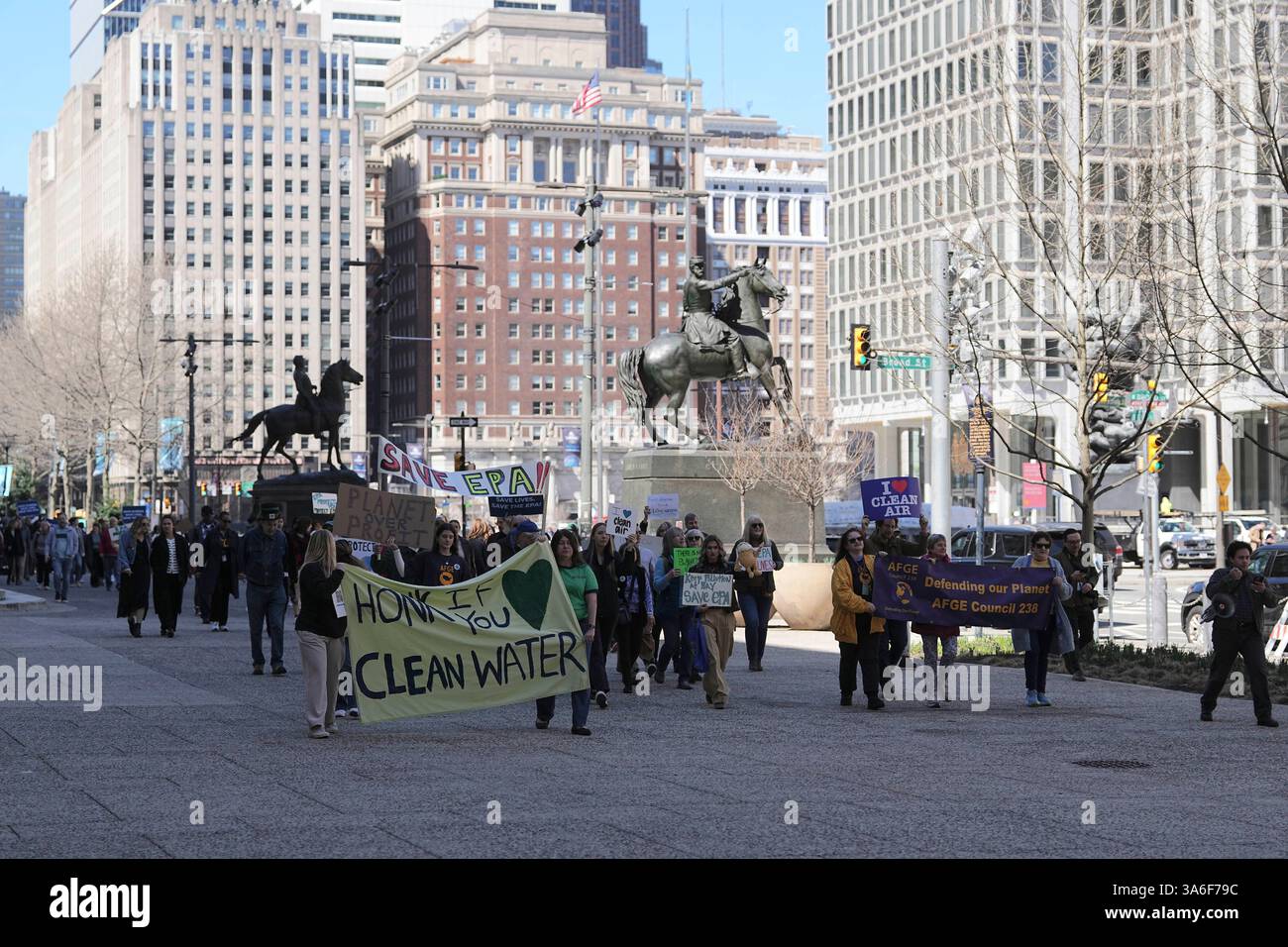 Environmental Protection Agency employees and their supporters take ...