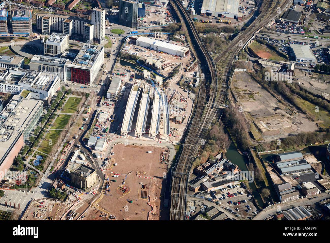 Aerial view hs2 works hi-res stock photography and images - Alamy