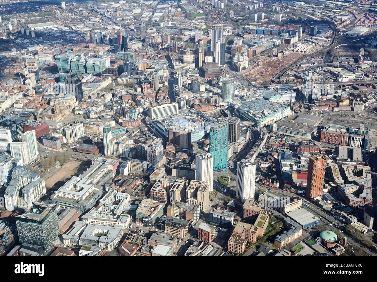 An aerial view of Birmingham City Centre, west Midlands, UK Stock Photo ...