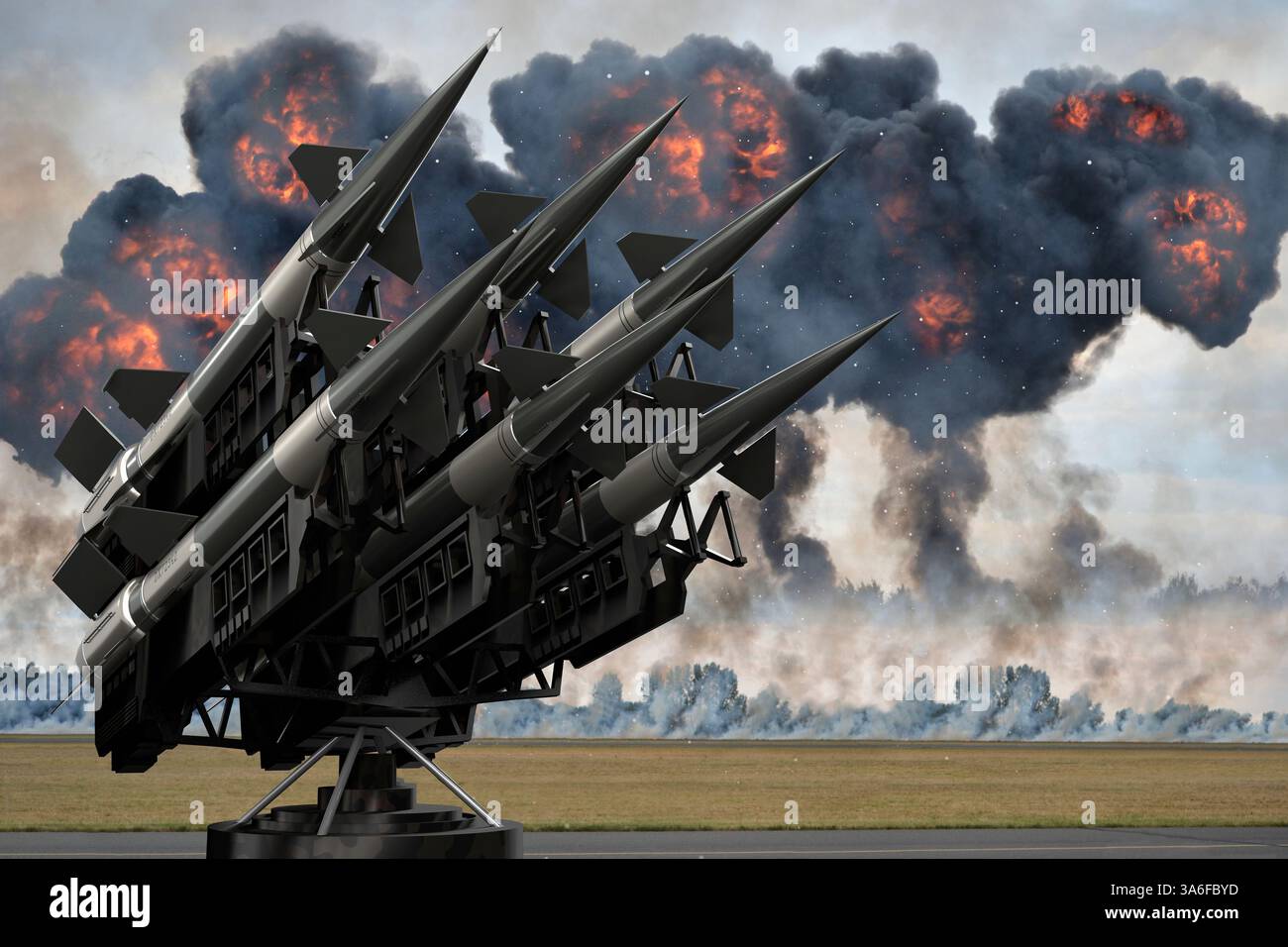 Six missiles on launcher sky hi-res stock photography and images - Alamy