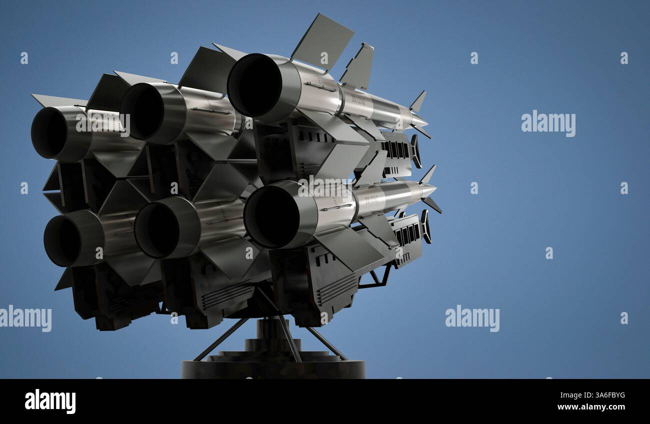 Six missiles on launcher sky hi-res stock photography and images - Alamy
