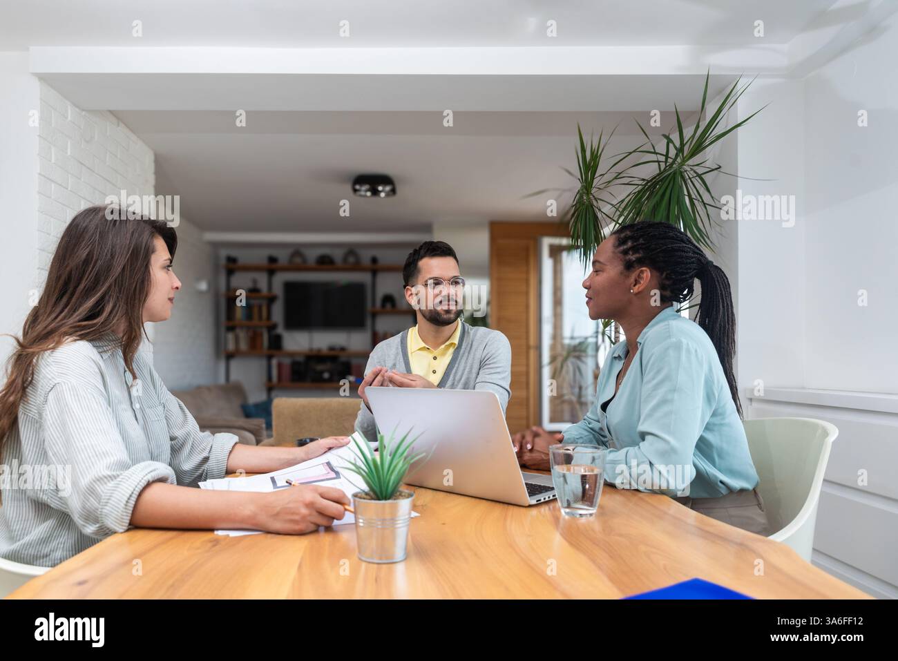 Design professional. Group of young creative freelance business people ...